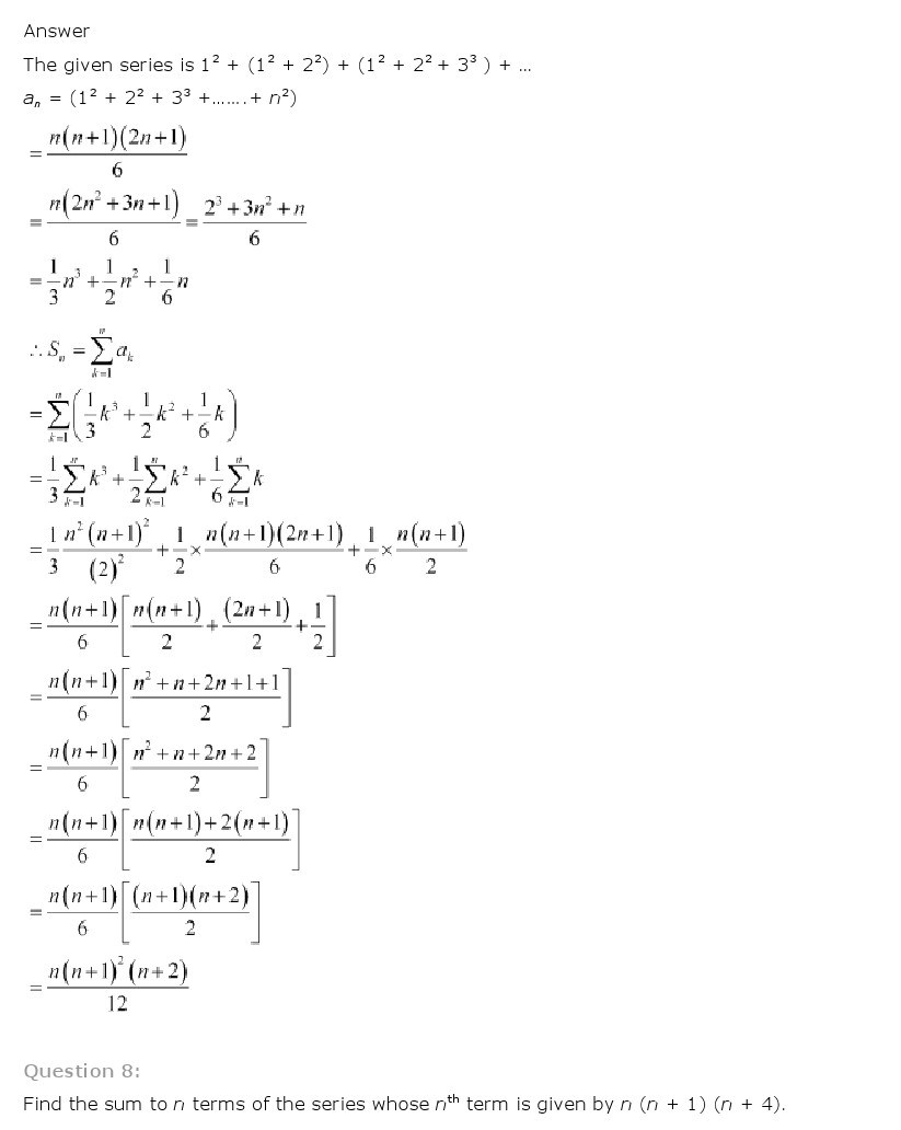 Sequences And Series, Class 11 Mathematics NCERT Solutions Sequences And Series, Class 11 Mathematics NCERT Solutions