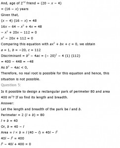 Quadratic Equations, Class 10 Mathematics NCERT Solutions