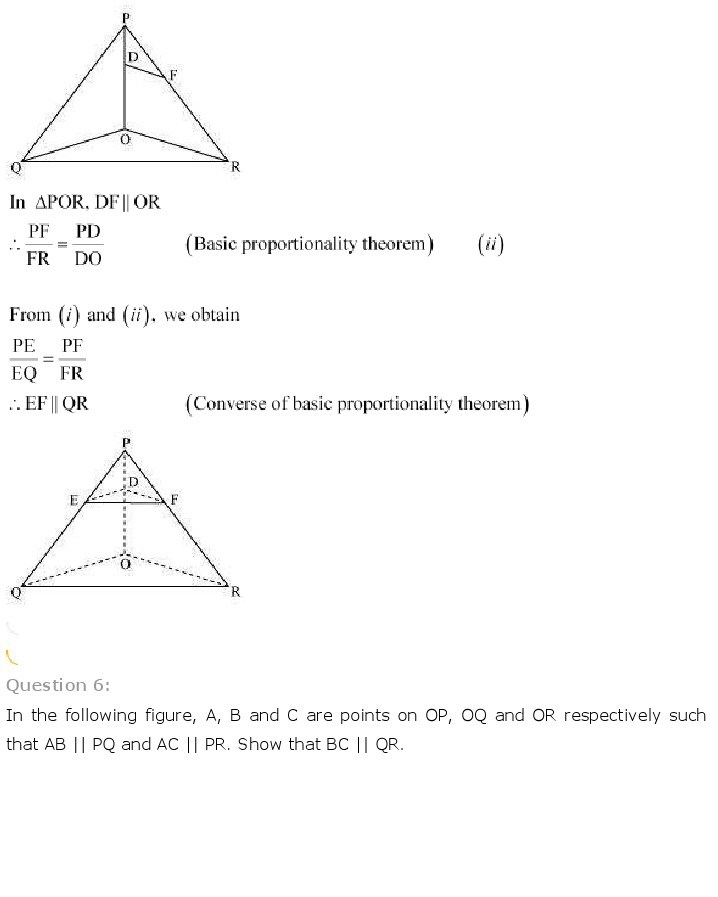 Triangles Class 10 Mathematics NCERT Solutions Triangles Class 10 Mathematics NCERT Solutions