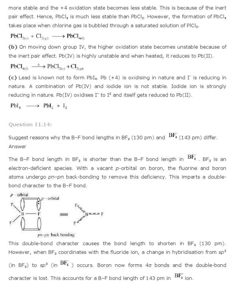 The p-Block Elements, Class 11 Chemistry NCERT Solutions