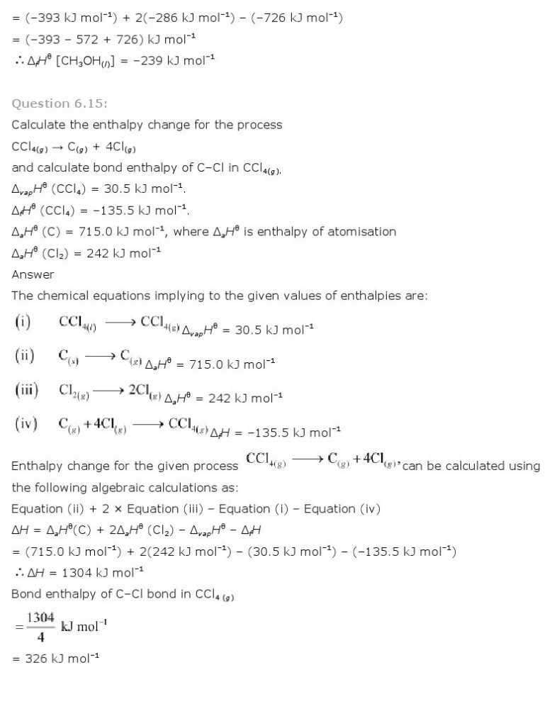 Thermodynamics, Class 11 Chemistry NCERT Solutions