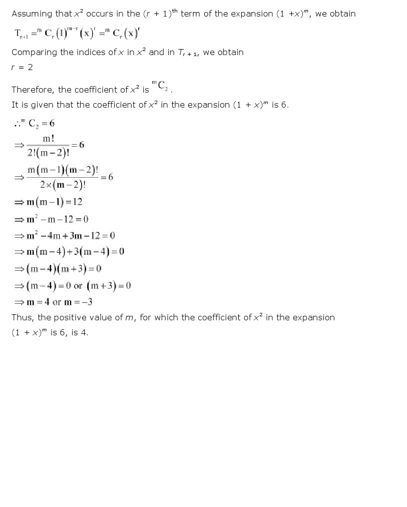 Binomial Theorem, Class 11 Mathematics NCERT Solutions