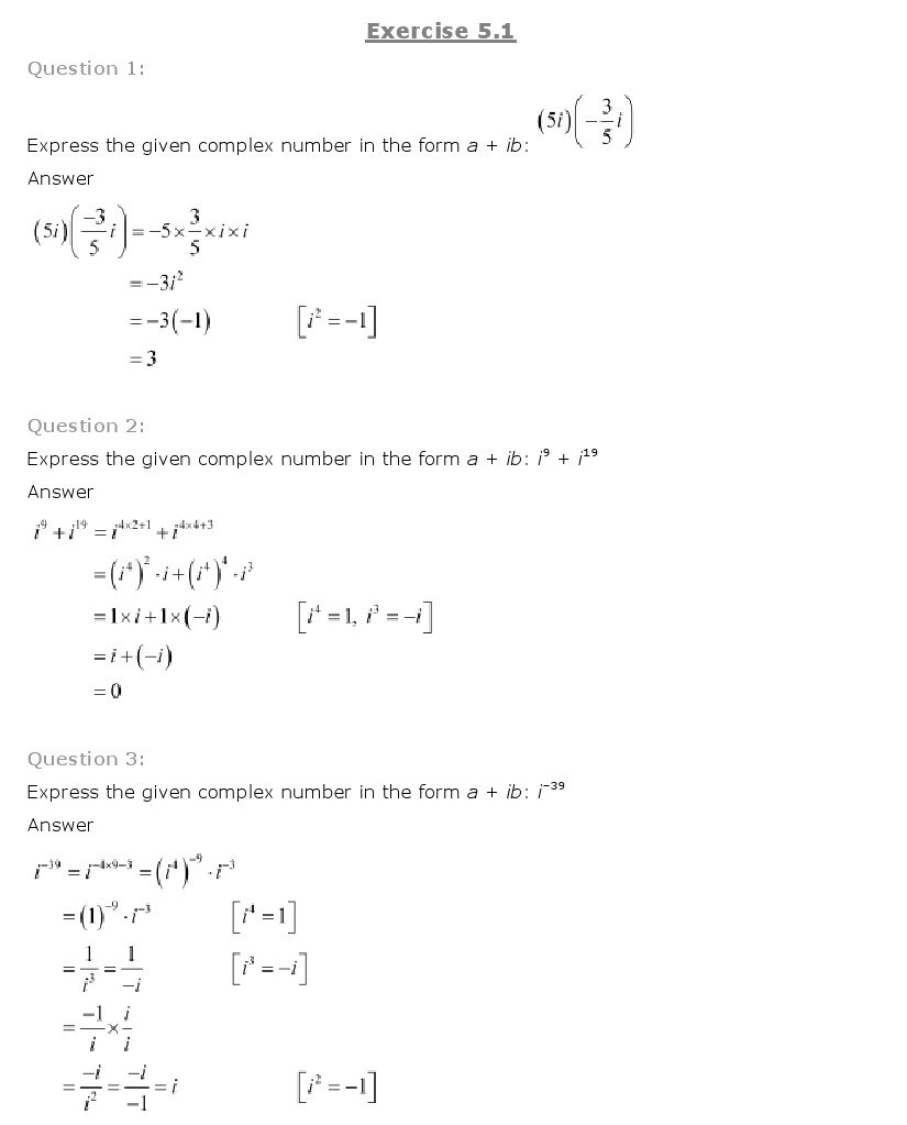 Complex Numbers And Quadratic Equations Class 11 Mathematics NCERT