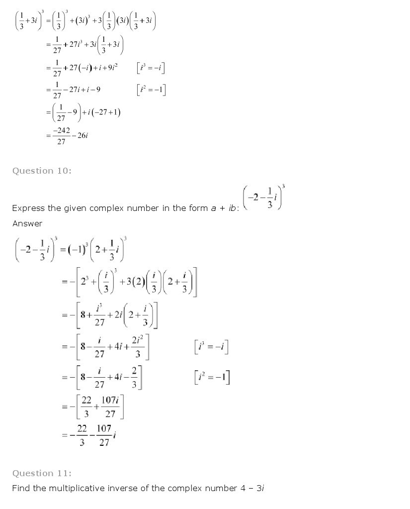 Complex Numbers And Quadratic Equations Class 11 Mathematics NCERT
