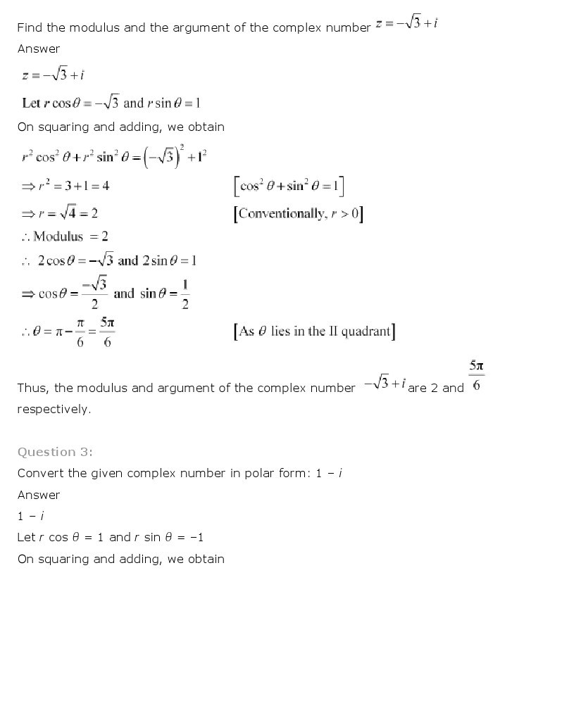 Complex Numbers And Quadratic Equations, Class 11 Mathematics NCERT ...