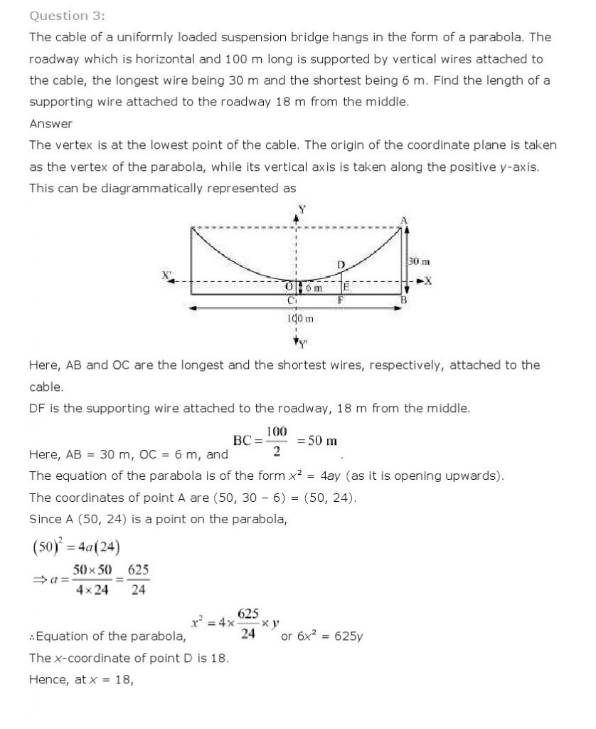Conic Sections, Class 11 Mathematics NCERT Solutions