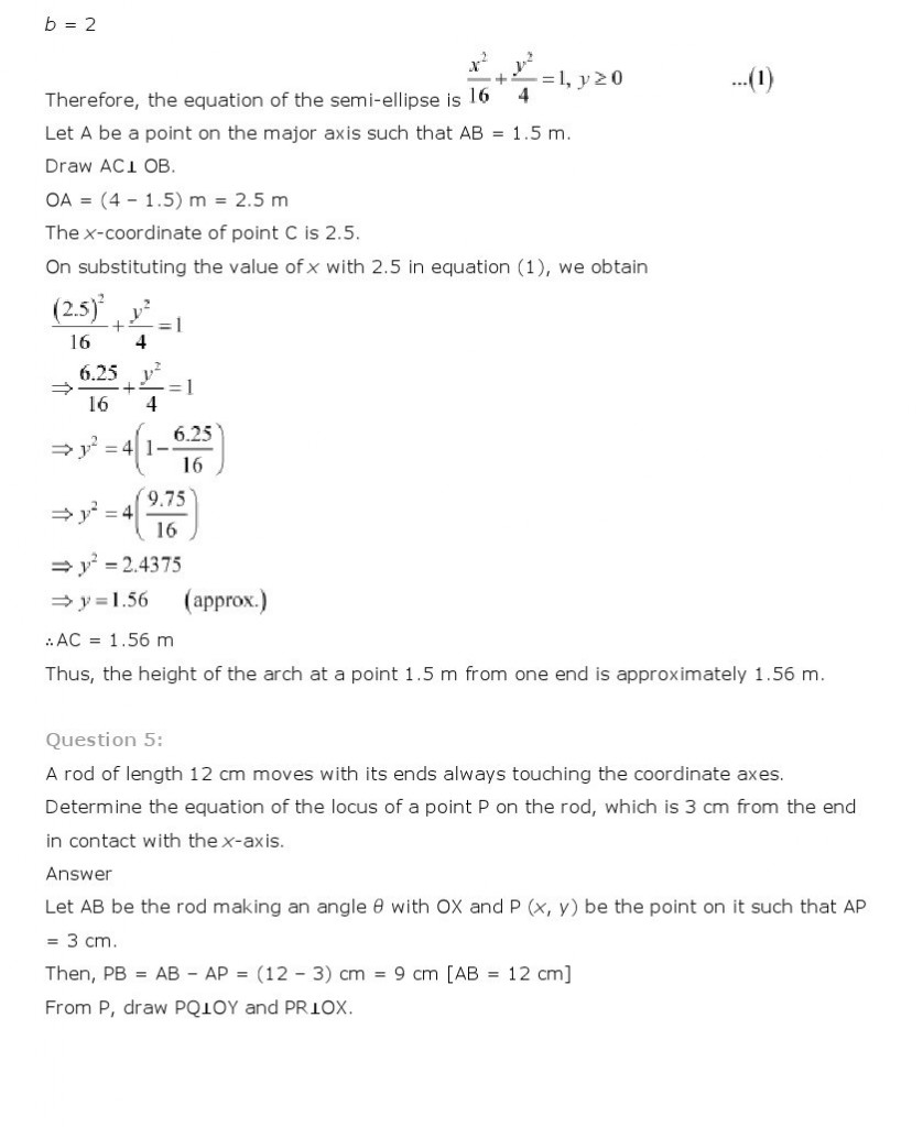 Conic Sections, Class 11 Mathematics NCERT Solutions Conic Sections, Class 11 Mathematics NCERT Solutions