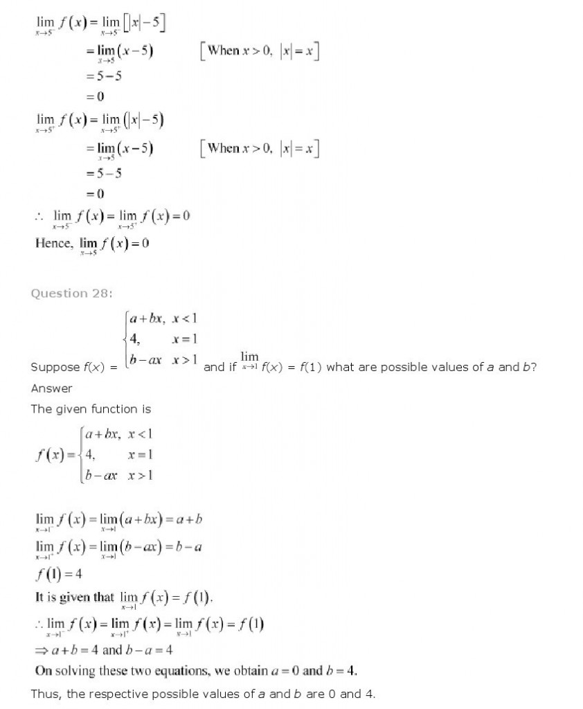 Limits And Derivatives, Class 11 Mathematics NCERT Solutions