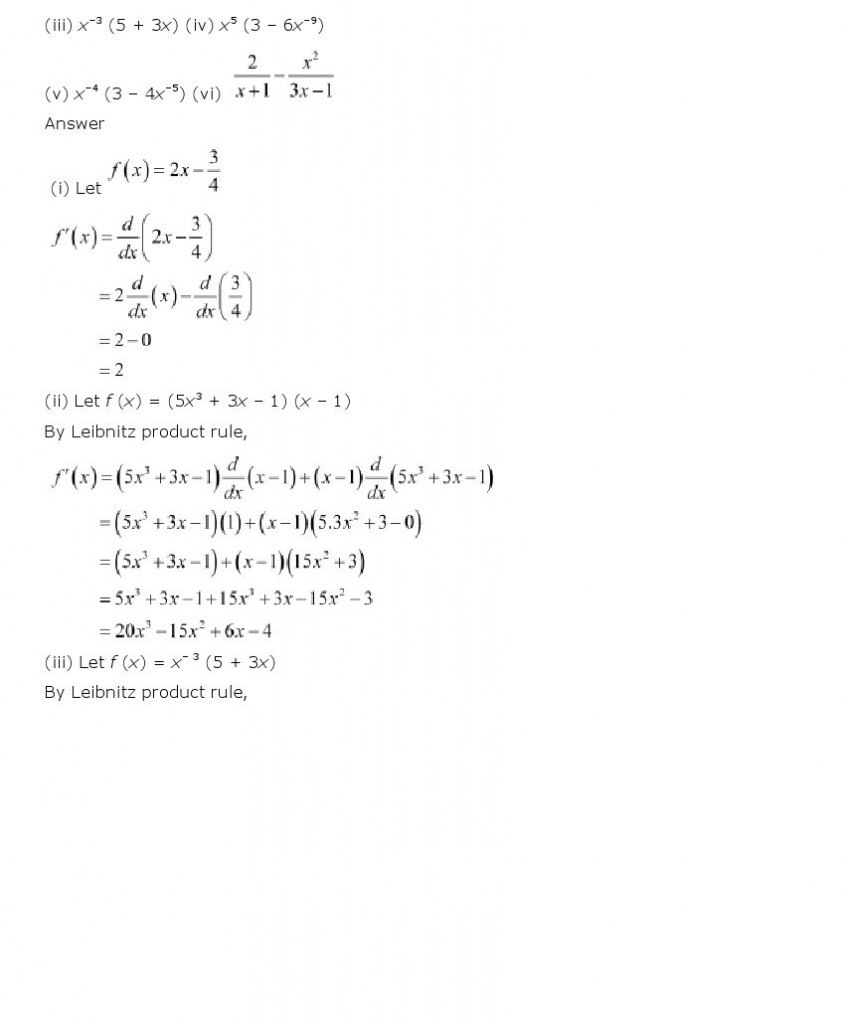 Limits And Derivatives, Class 11 Mathematics NCERT Solutions