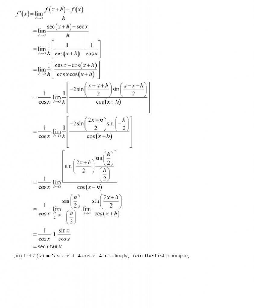 Limits And Derivatives, Class 11 Mathematics NCERT Solutions