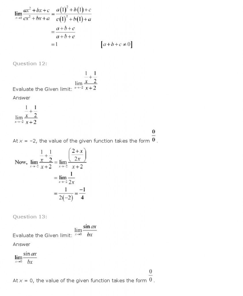 Limits And Derivatives, Class 11 Mathematics NCERT Solutions
