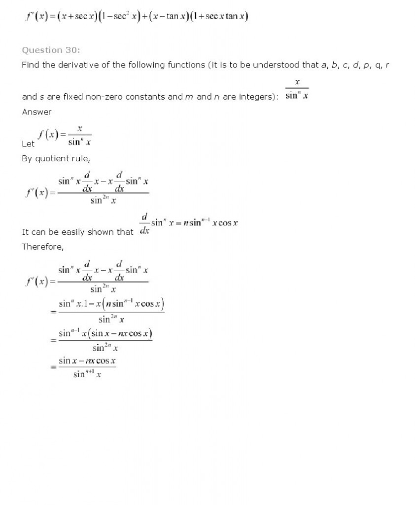 Limits And Derivatives, Class 11 Mathematics NCERT Solutions