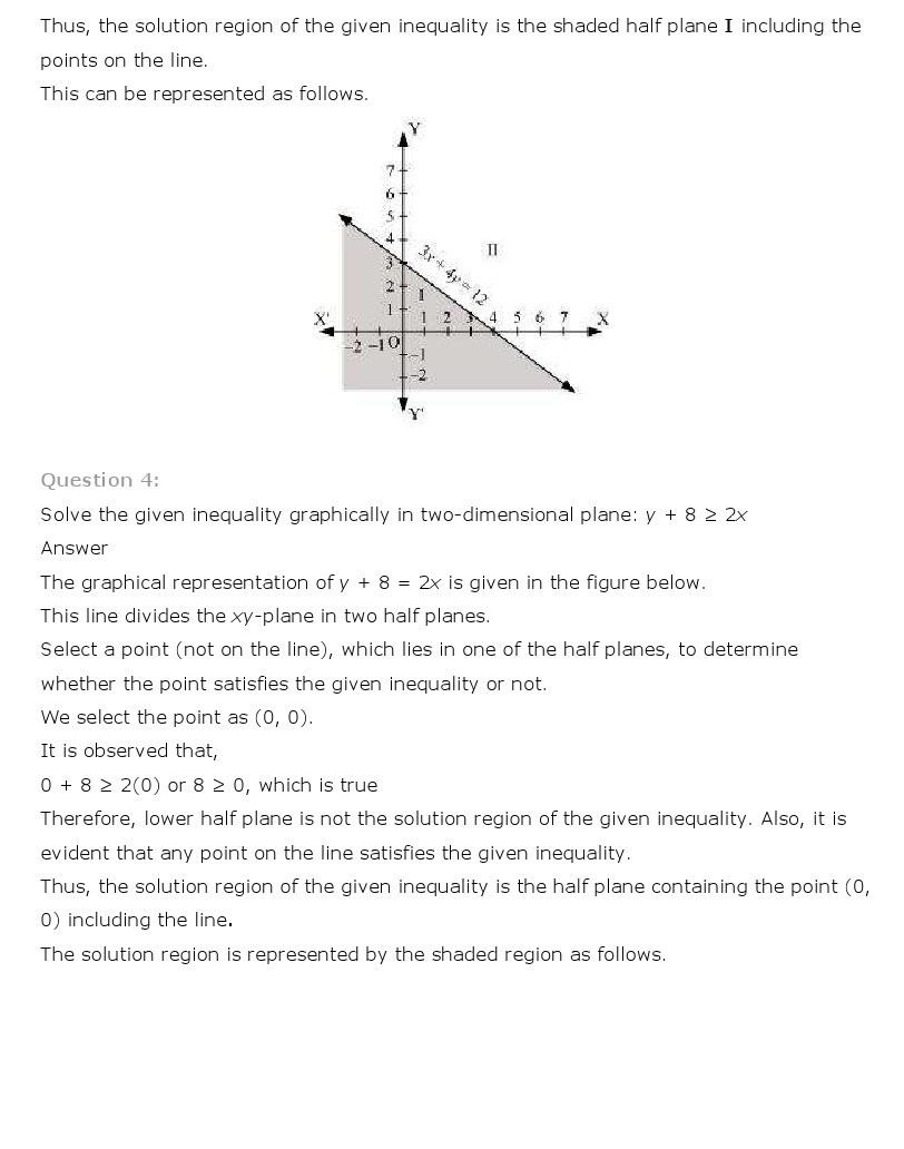 Linear Inequalities, Class 11 Mathematics NCERT Solutions