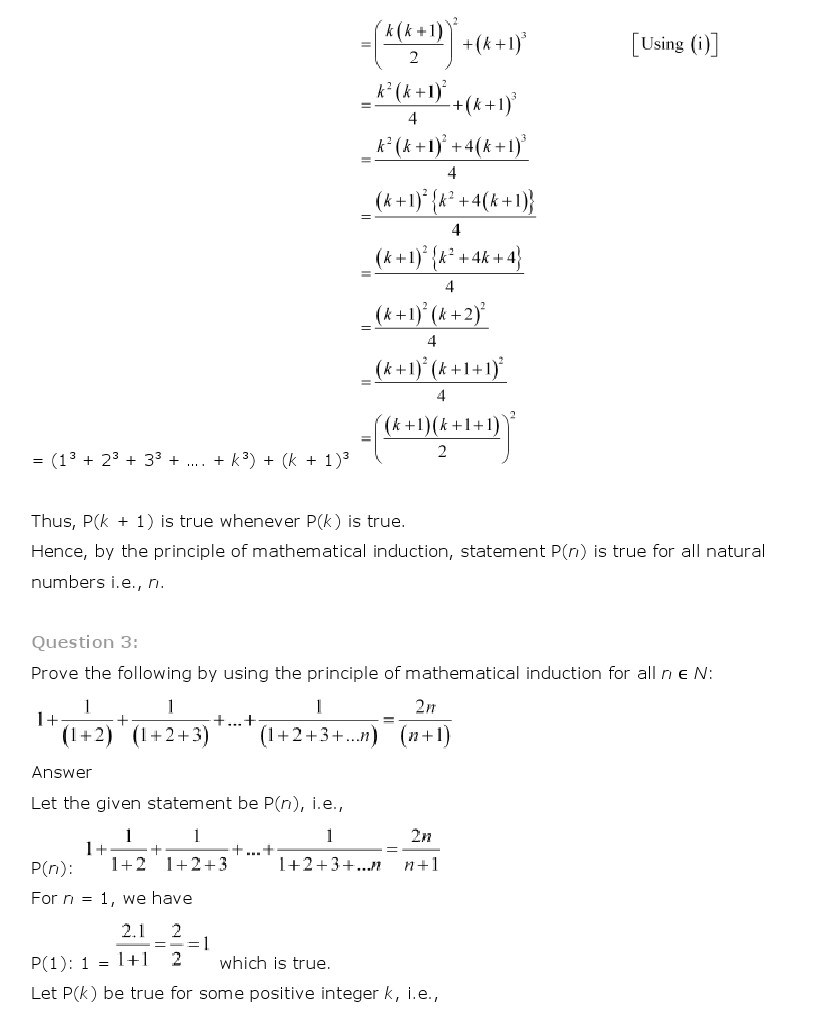 Principle Of Mathematical Induction Class 11 Mathematics NCERT Solutions