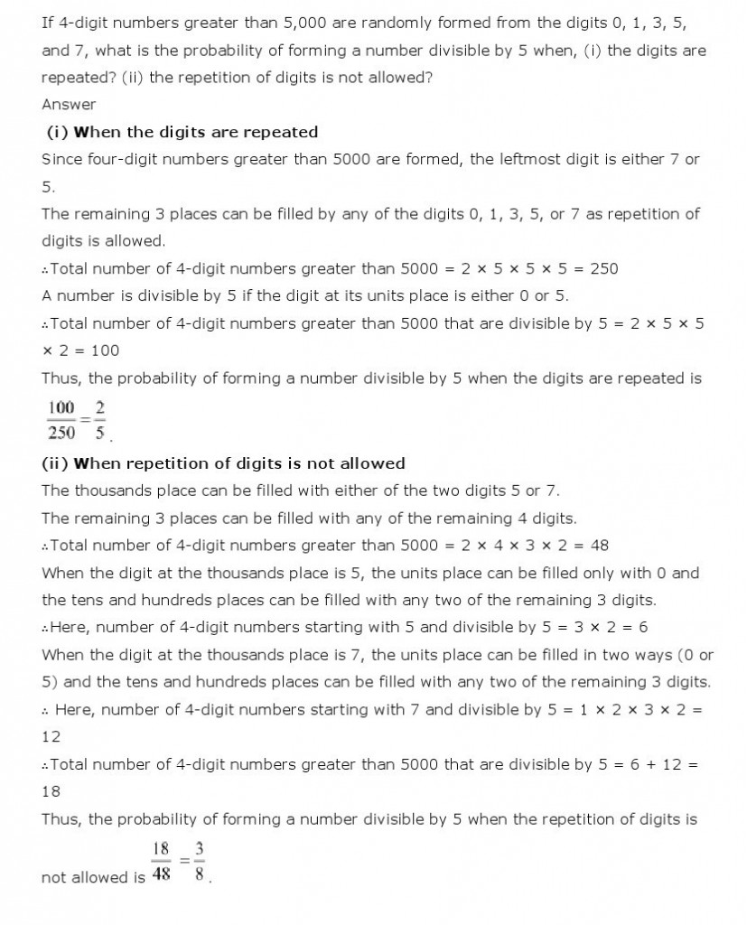 Maths Class 11 Chapter 14 Question Answer