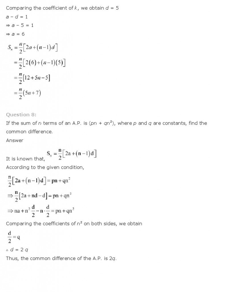 Sequences And Series, Class 11 Mathematics NCERT Solutions Sequences And Series, Class 11 Mathematics NCERT Solutions