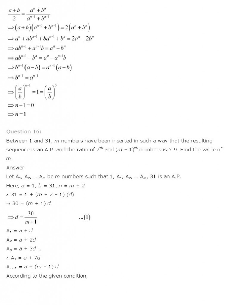 Sequences And Series, Class 11 Mathematics NCERT Solutions