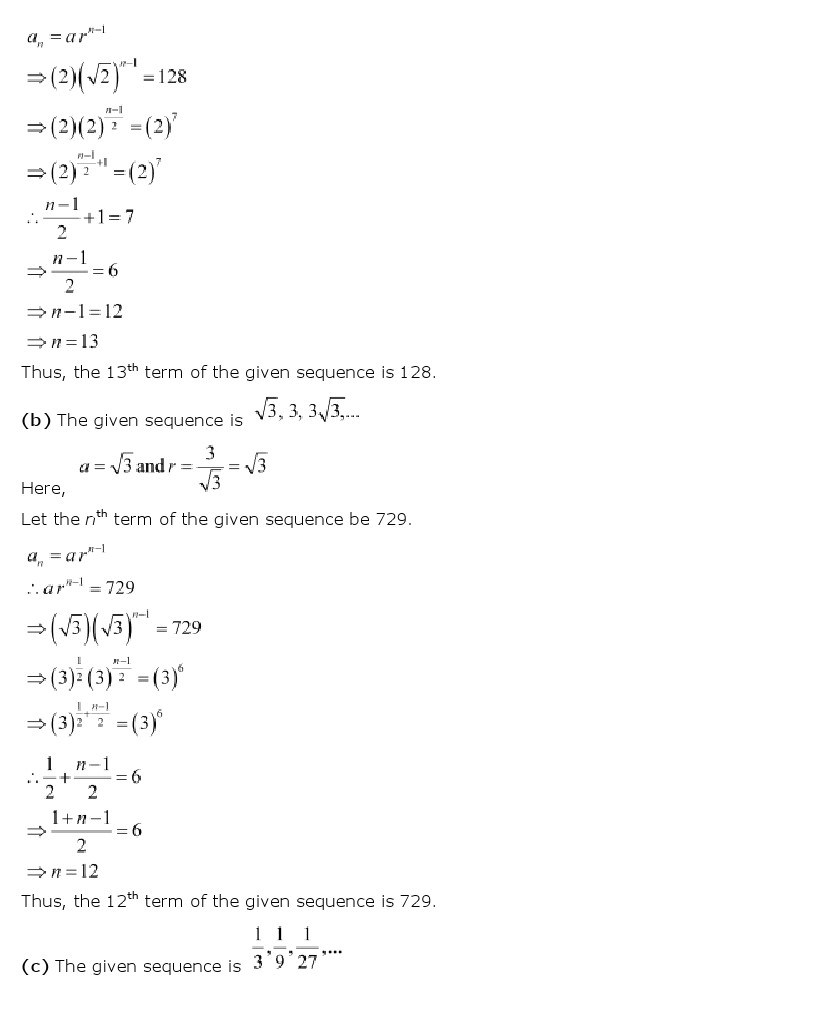 Sequences And Series, Class 11 Mathematics NCERT Solutions