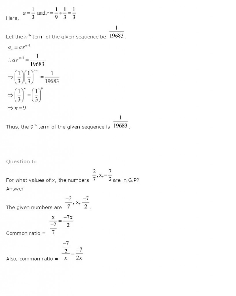 Sequences And Series, Class 11 Mathematics NCERT Solutions