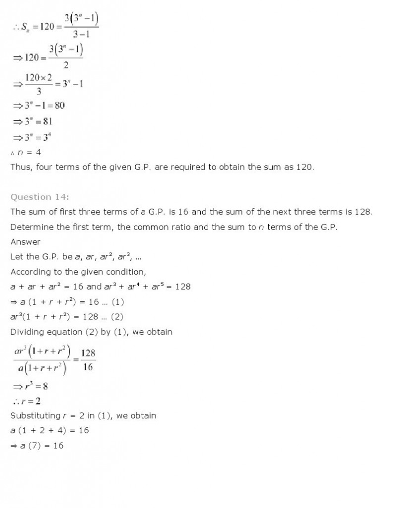 Sequences And Series, Class 11 Mathematics NCERT Solutions