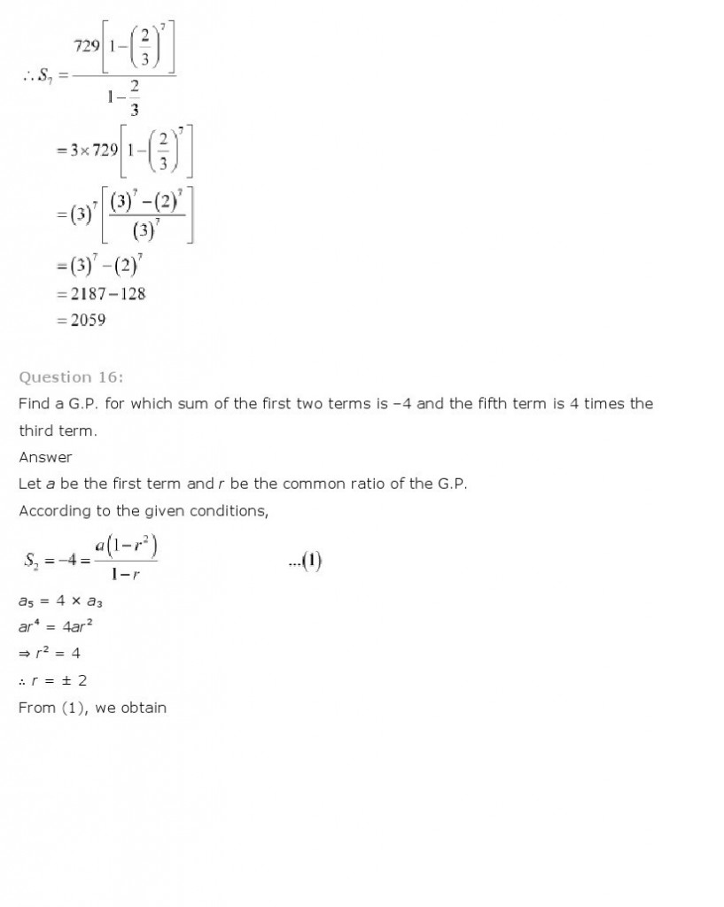 Sequences And Series, Class 11 Mathematics NCERT Solutions