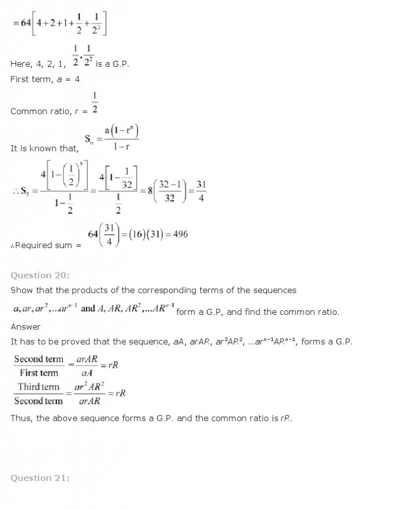 Sequences And Series, Class 11 Mathematics NCERT Solutions