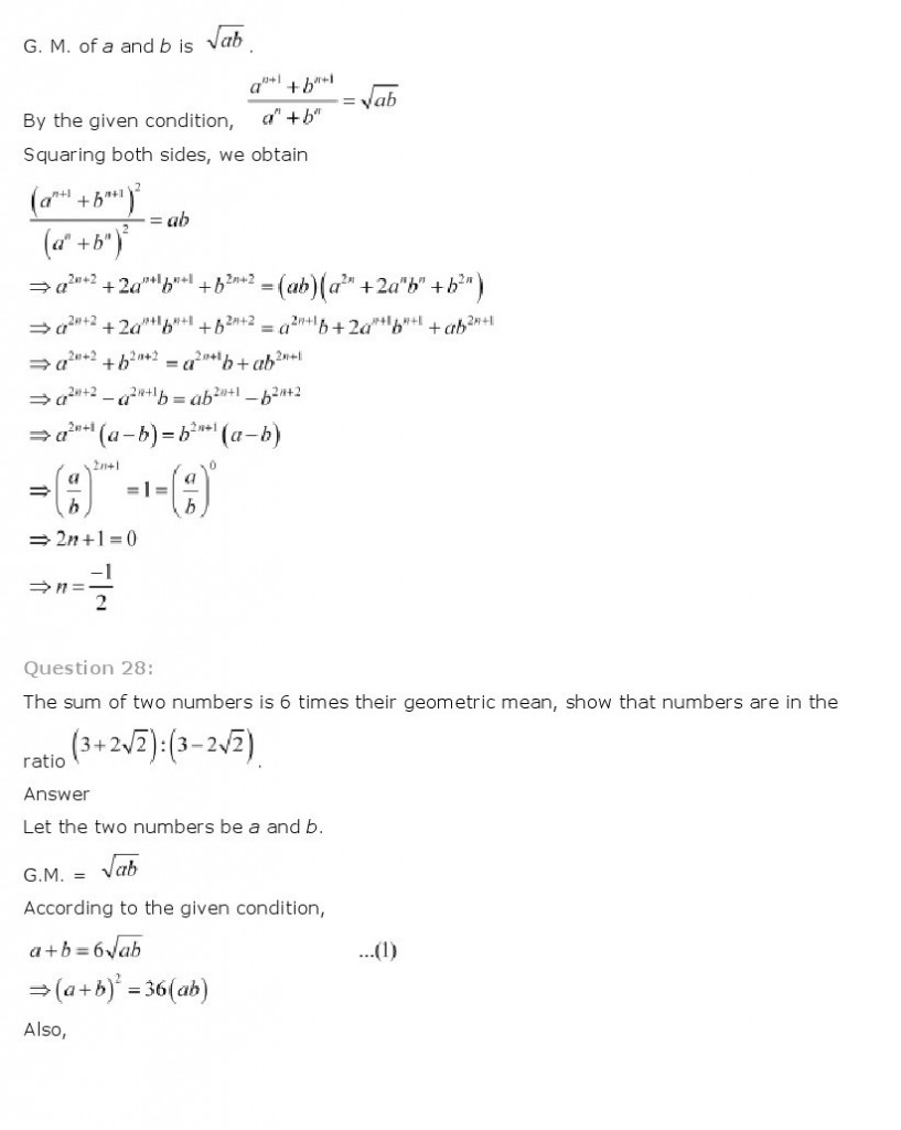 Sequences And Series, Class 11 Mathematics NCERT Solutions