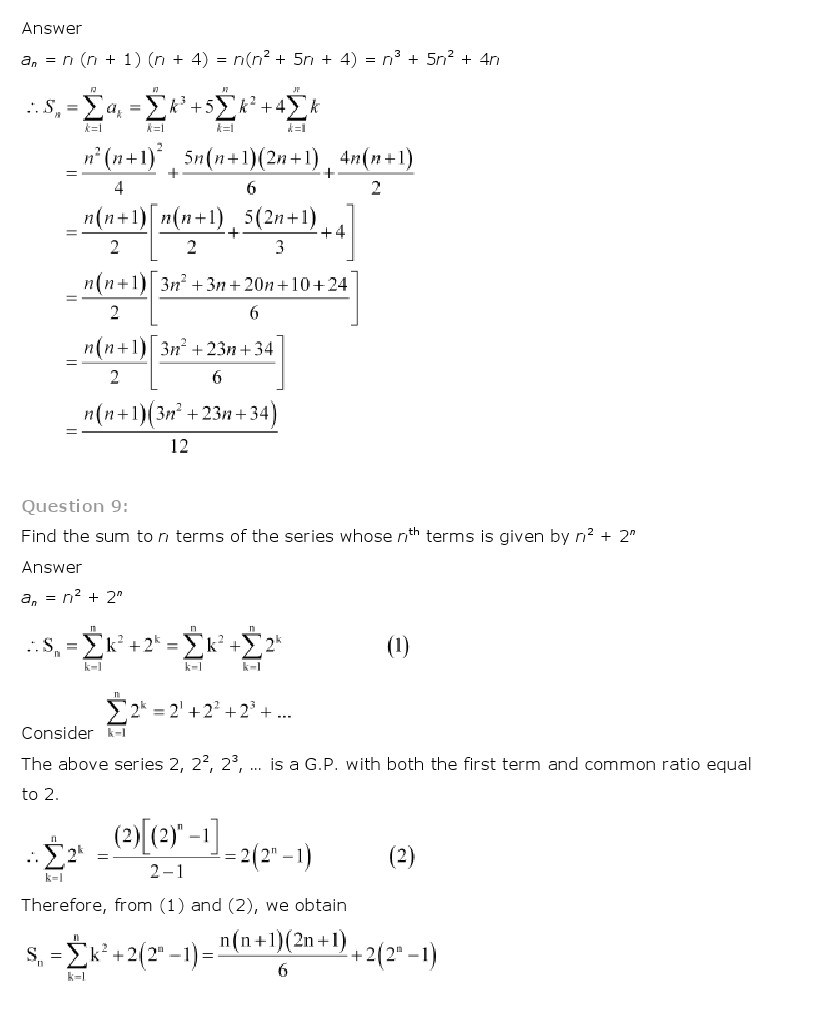 Sequences And Series, Class 11 Mathematics NCERT Solutions Sequences And Series, Class 11 Mathematics NCERT Solutions