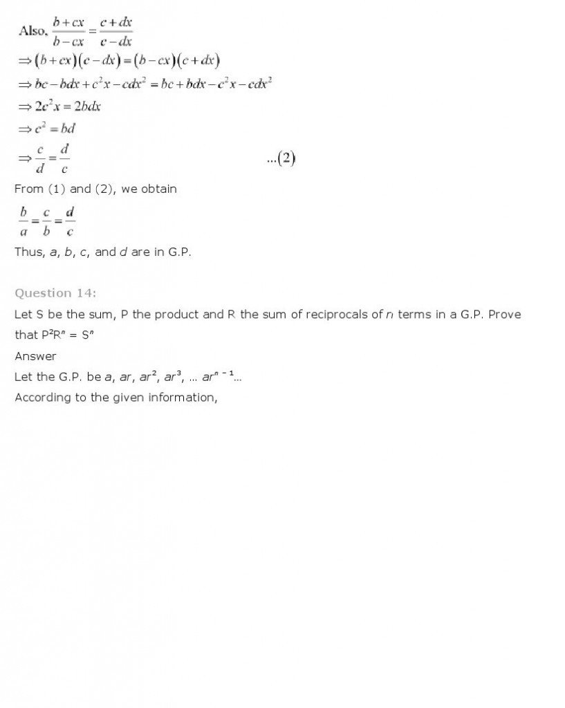 Sequences And Series Class 11 Mathematics Ncert Solutions