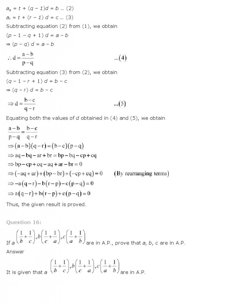 Sequences And Series, Class 11 Mathematics NCERT Solutions Sequences And Series, Class 11 Mathematics NCERT Solutions