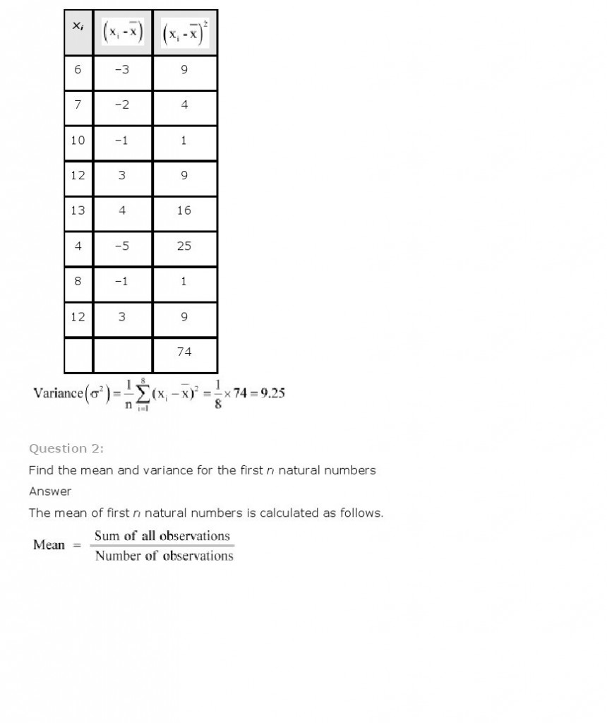 Statistics, Class 11 Mathematics NCERT Solutions