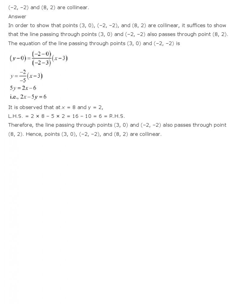 Straight Lines, Class 11 Mathematics NCERT Solutions