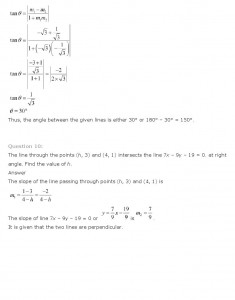 Straight Lines, Class 11 Mathematics NCERT Solutions