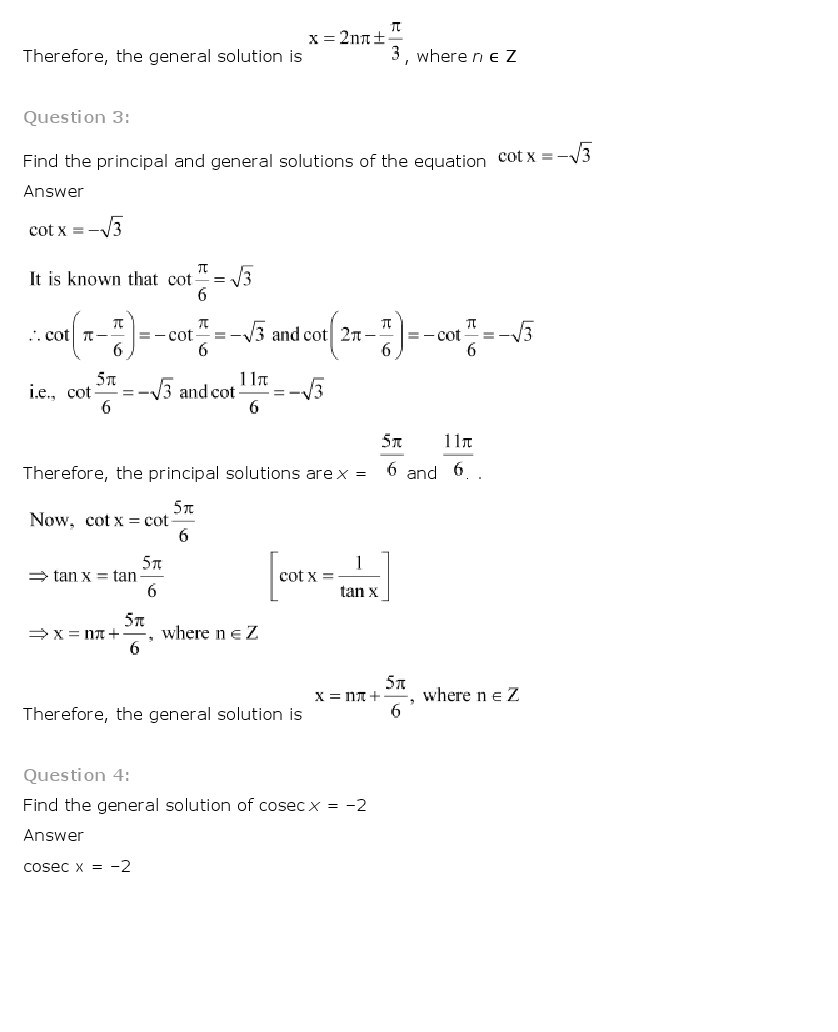 Trigonometric Functions, Class 11 Mathematics NCERT Solutions