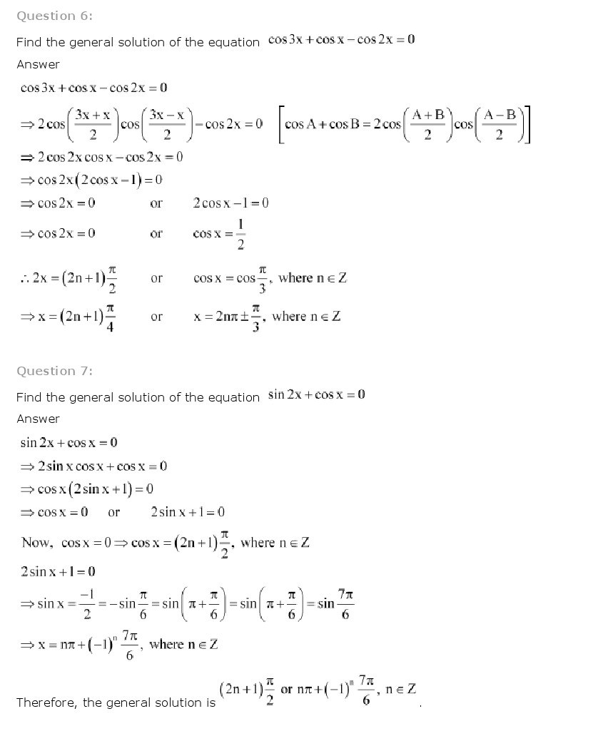 Trigonometric Functions Class 11 Mathematics Ncert Solutions