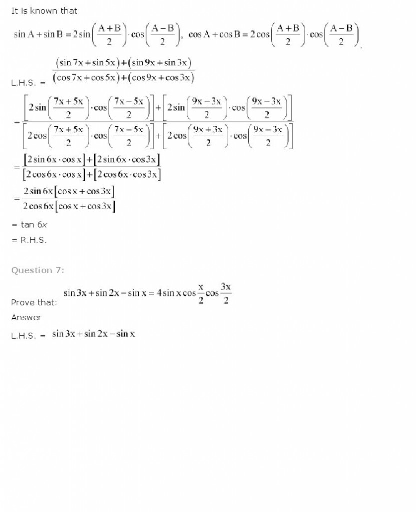 Maths Class 11 Chapter 3 Question Answer