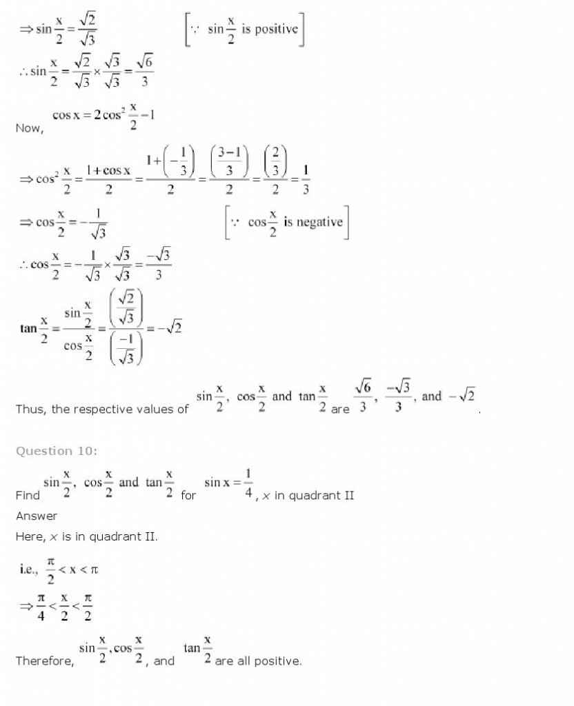 Maths Class 11 Chapter 3 Question Answer