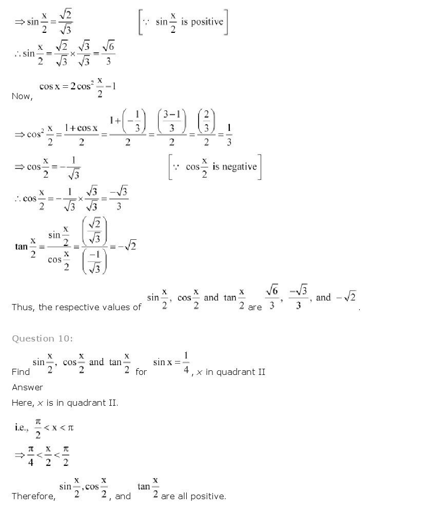 Trigonometric Functions, Class 11 Mathematics NCERT Solutions Trigonometric Functions, Class 11 Mathematics NCERT Solutions