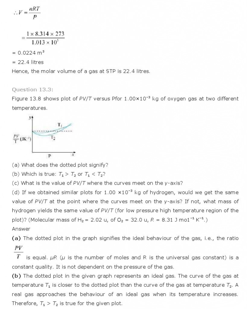 Kinetic Theory, Class 11 Physics NCERT Solutions
