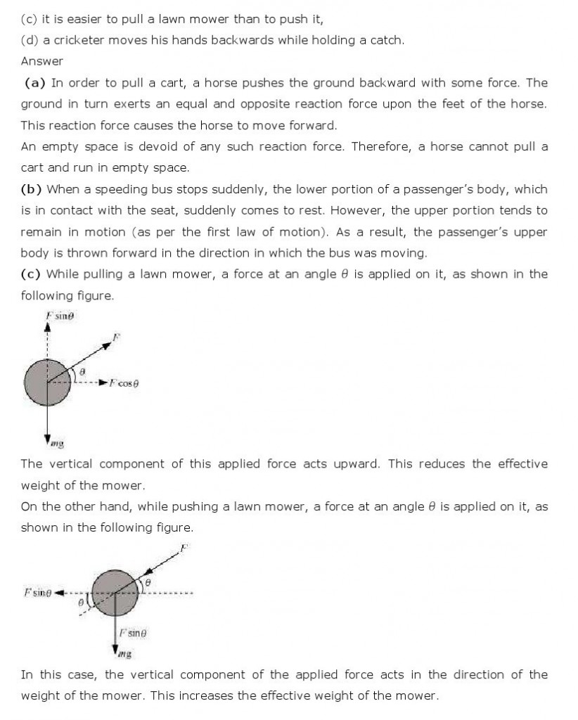 Laws Of Motion, Class 11 Physics NCERT Solutions