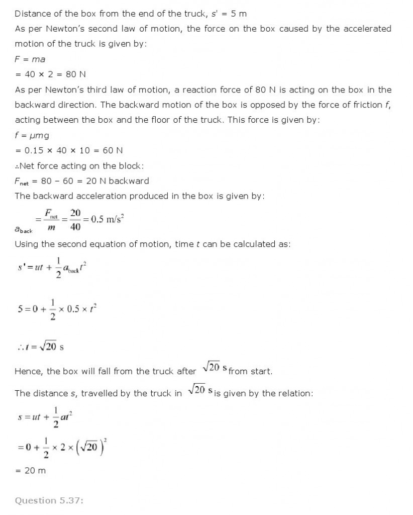 Laws Of Motion, Class 11 Physics NCERT Solutions