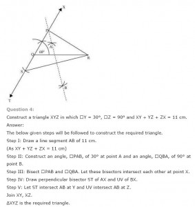 Maths Geometric Constructions, Class 9 Question Answer