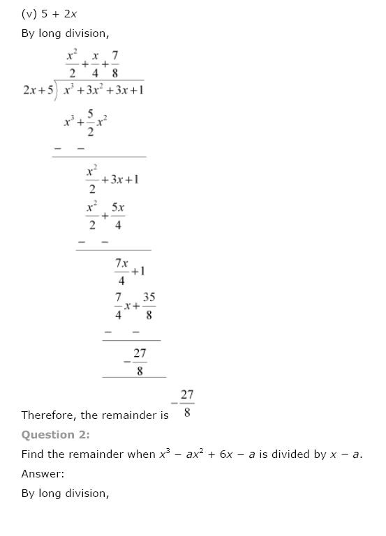 Polynomials, Class 9 Mathematics NCERT Solutions Polynomials, Class 9 Mathematics NCERT Solutions
